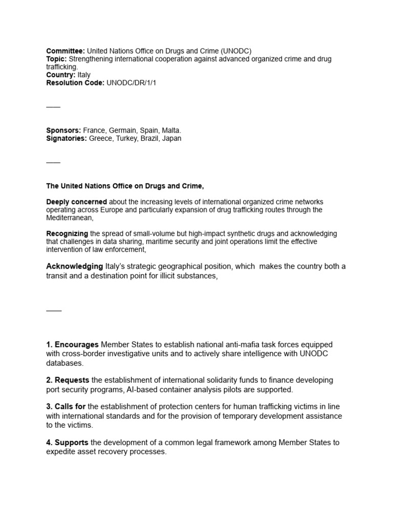UNODC Resolution on Organized Crime Cooperation | PDF