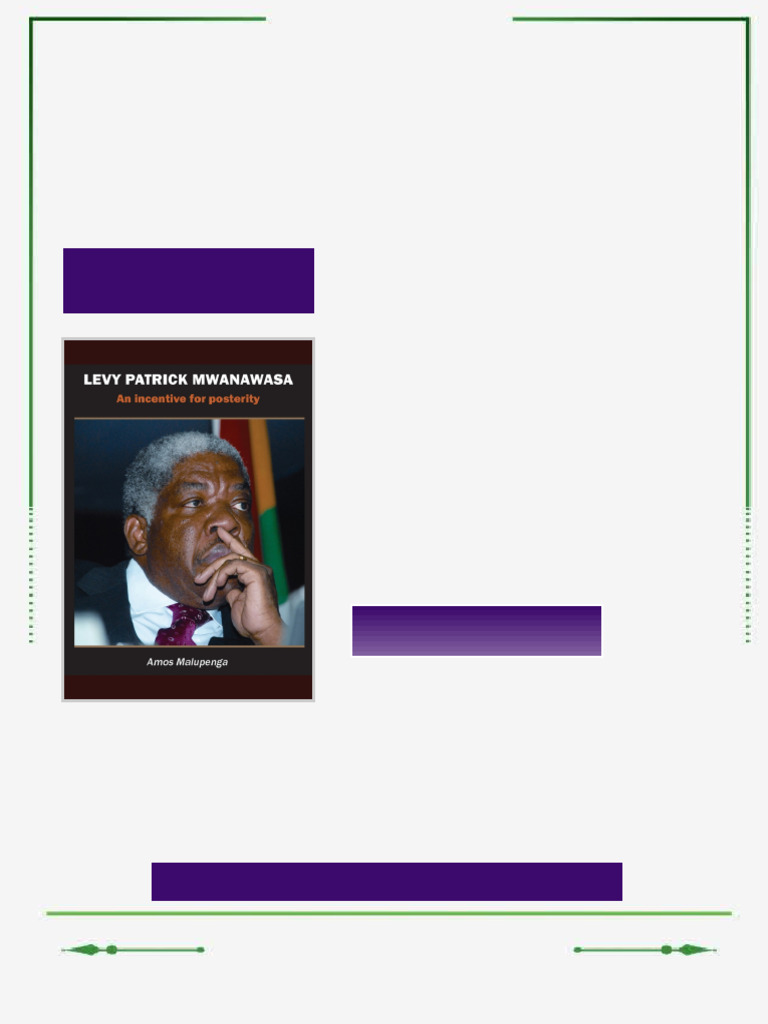 LEVY PATRICK MWANAWASA An incentive for posterity First Edition Amos Malupenga ebook 2026 mega ...