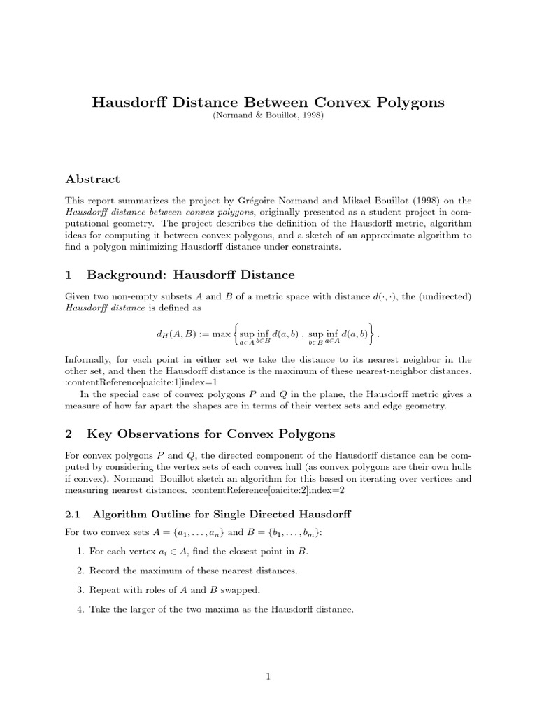 Hausdorff Distance | PDF | Convex Set | Vertex (Geometry)