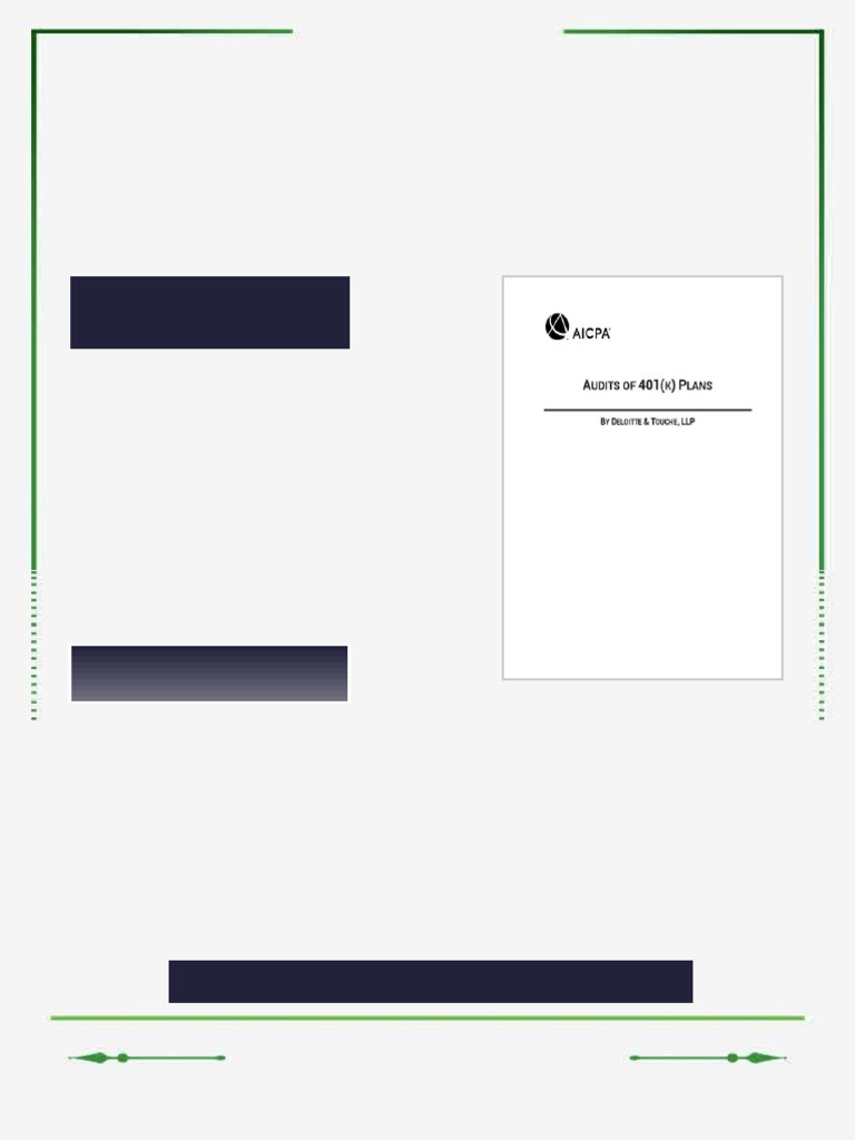 Audits of 401(k) Plans Deloitte & Touche Consulting Group ebook digital ...