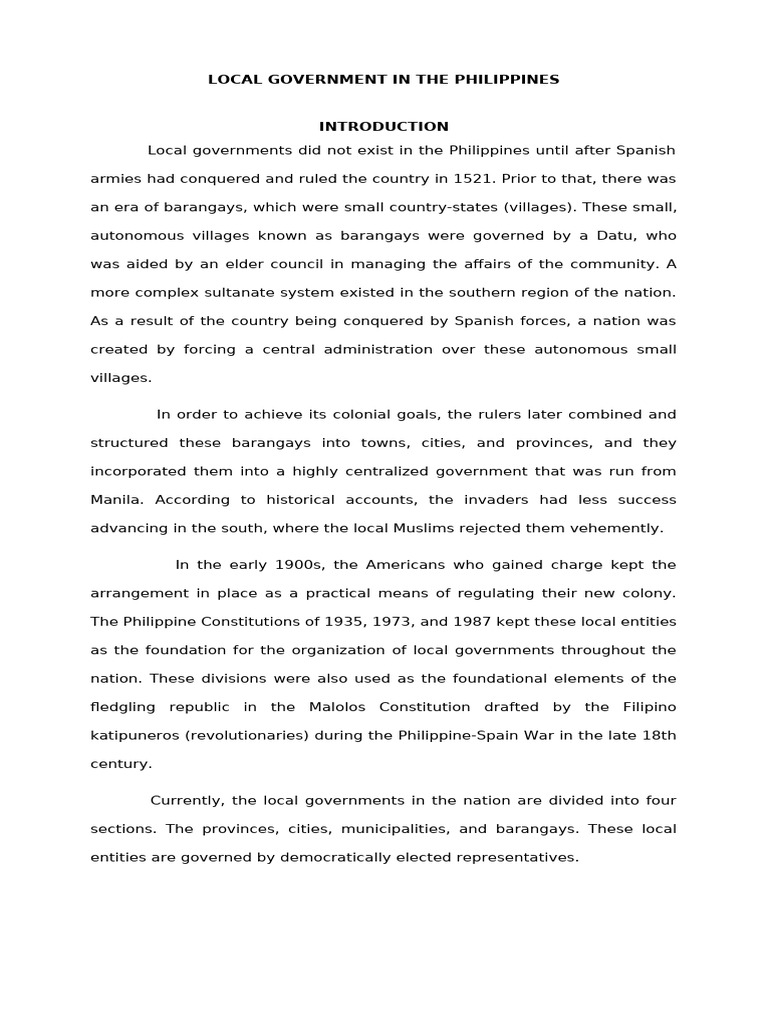 Overview of Local Government in the Philippines | PDF | Governance | Taxes