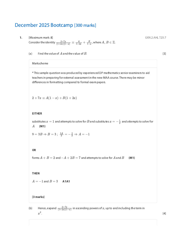 December 2025 Math Bootcamp Exam Guide | PDF | Mathematics ...