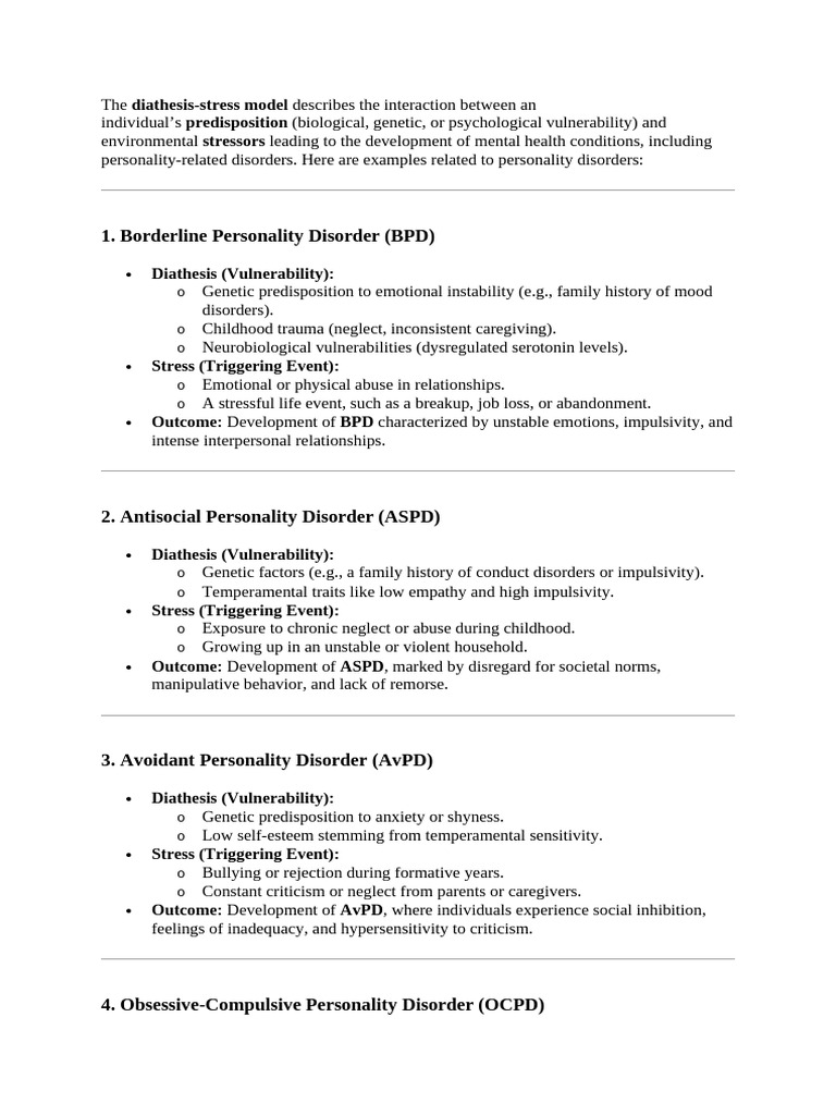 Diathesis | PDF | Mental Disorder | Anxiety