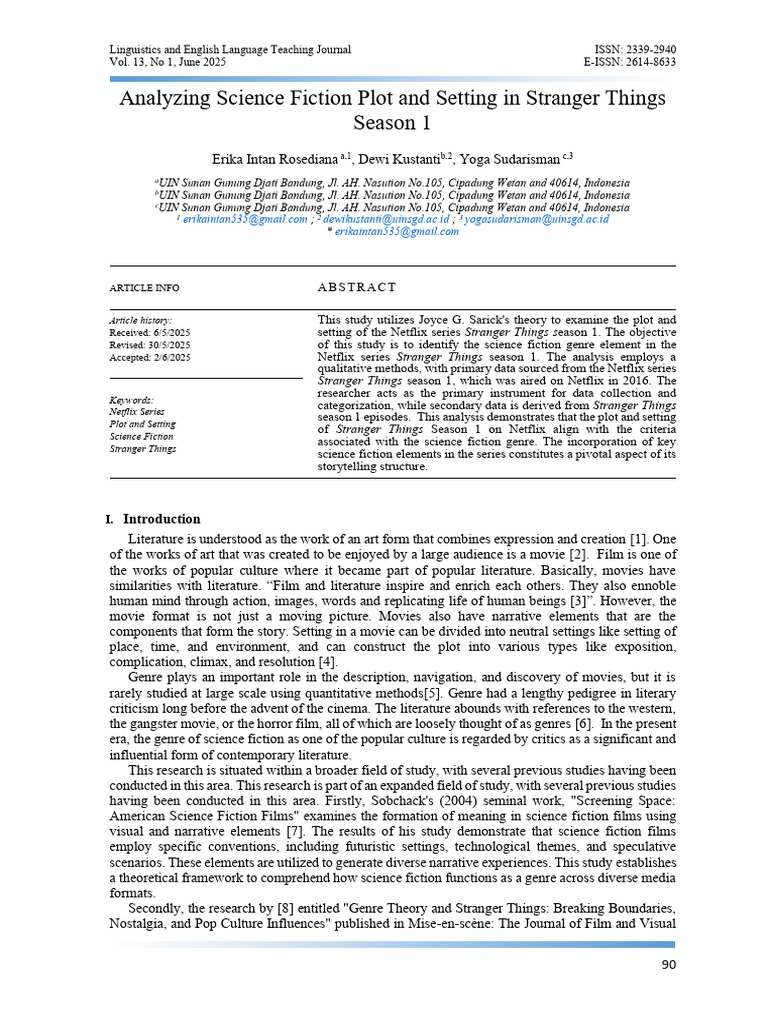 Analyzing Science Fiction in Stranger Things | PDF | Methodology ...