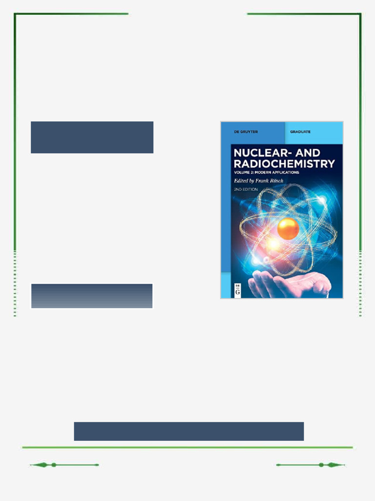 Nuclear and Radiochemistry Volume 2 Modern Applications 2nd Edition Frank Rösch ebook checked ...