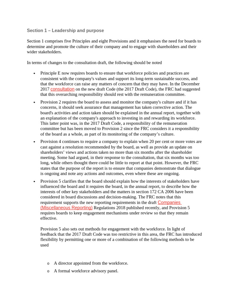 BOARD LEADERSHIP AND COMPANY PURPOSE | PDF | Employment | Business