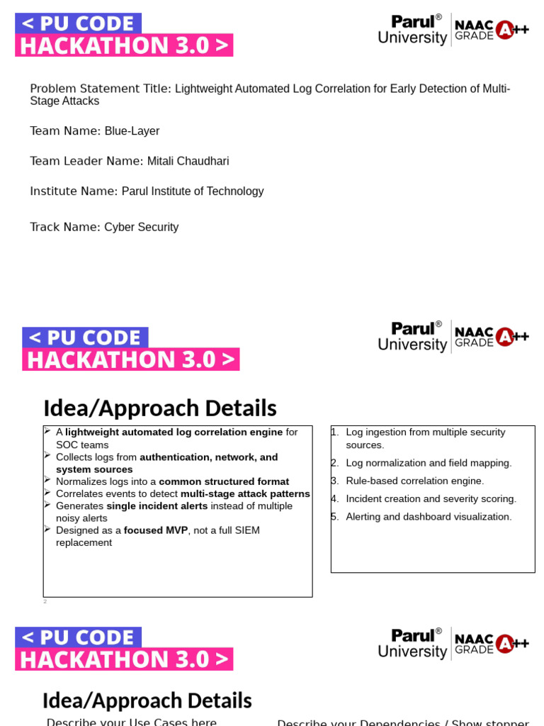 PU Code Hackathon 3.0 Sample PPT | PDF