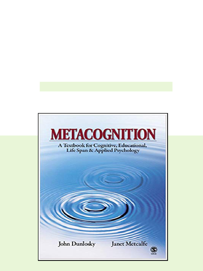 (eBook PDF) Metacognition: A Textbook for Cognitive, Educational ...