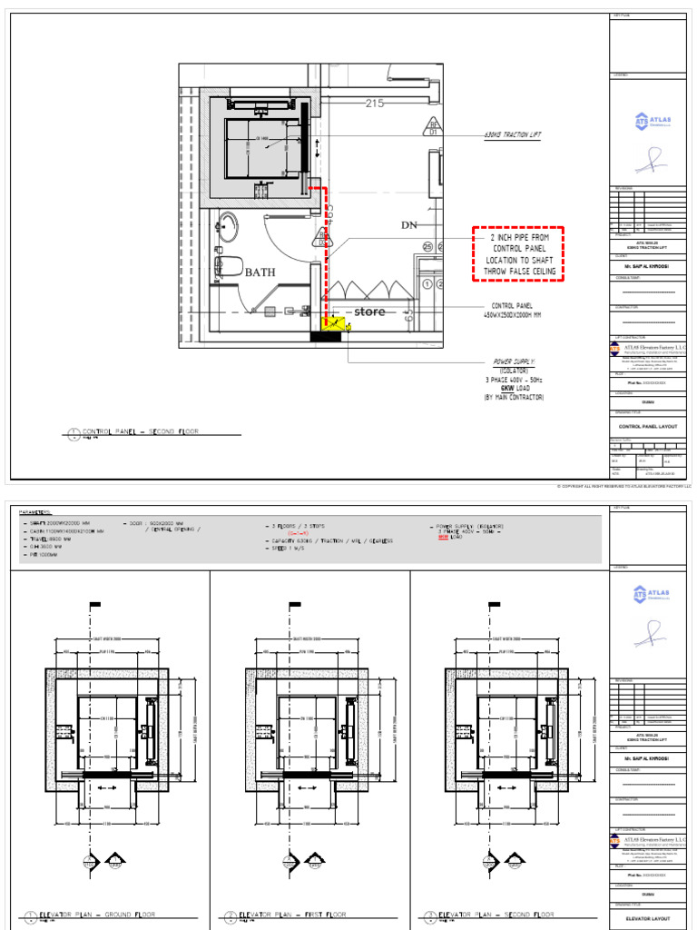 Ats.1058.25_saif Al Khroosi - Elevator Layout - r01 | PDF