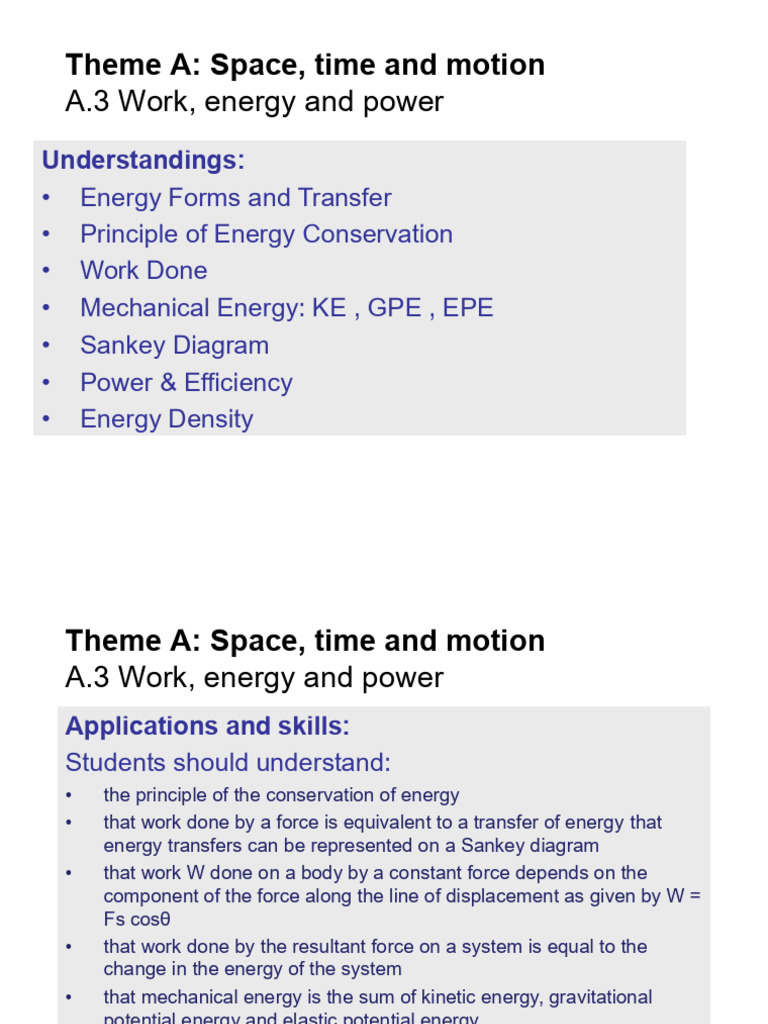 A.3 Work Energy Power | PDF | Potential Energy | Kinetic Energy