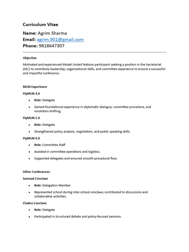 Agrim CV | PDF
