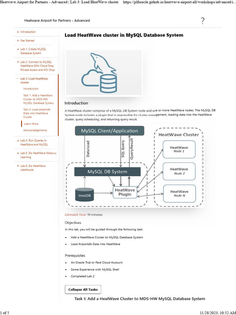 Lab3 - Load HeatWave cluster in MySQL Database System | PDF | My Sql ...