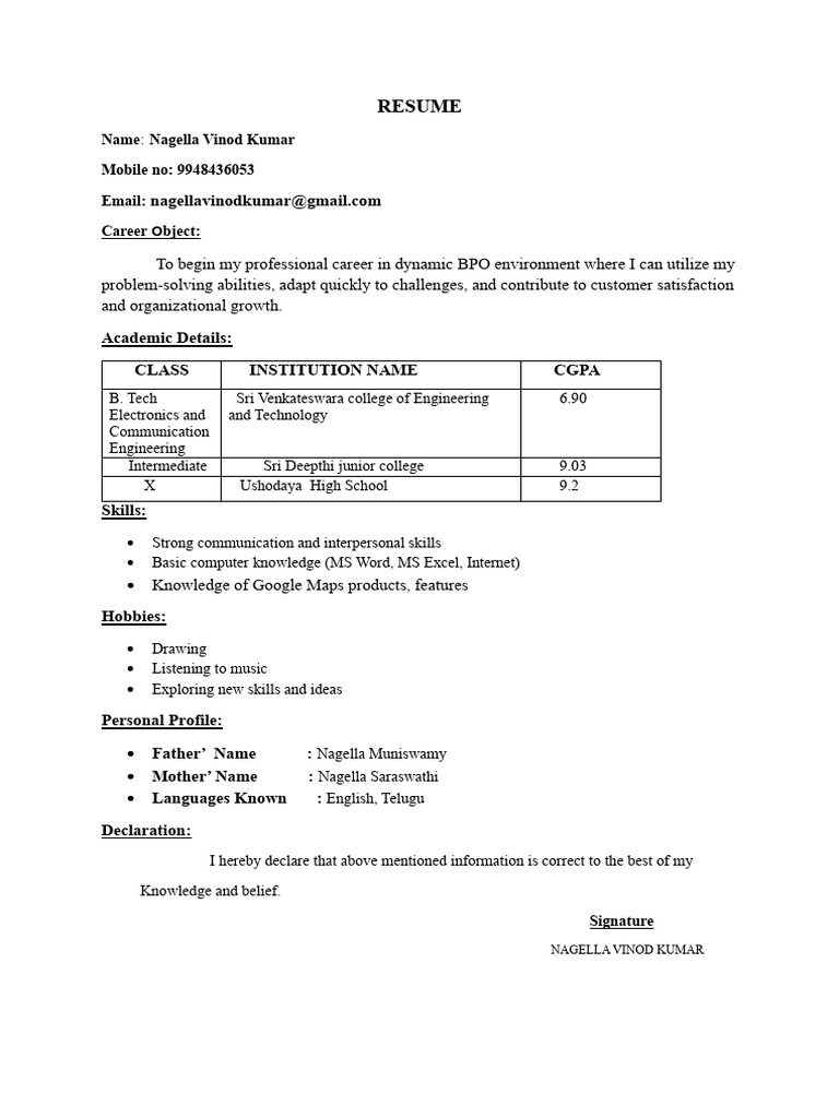 Vinod Resume.11 (2) | PDF