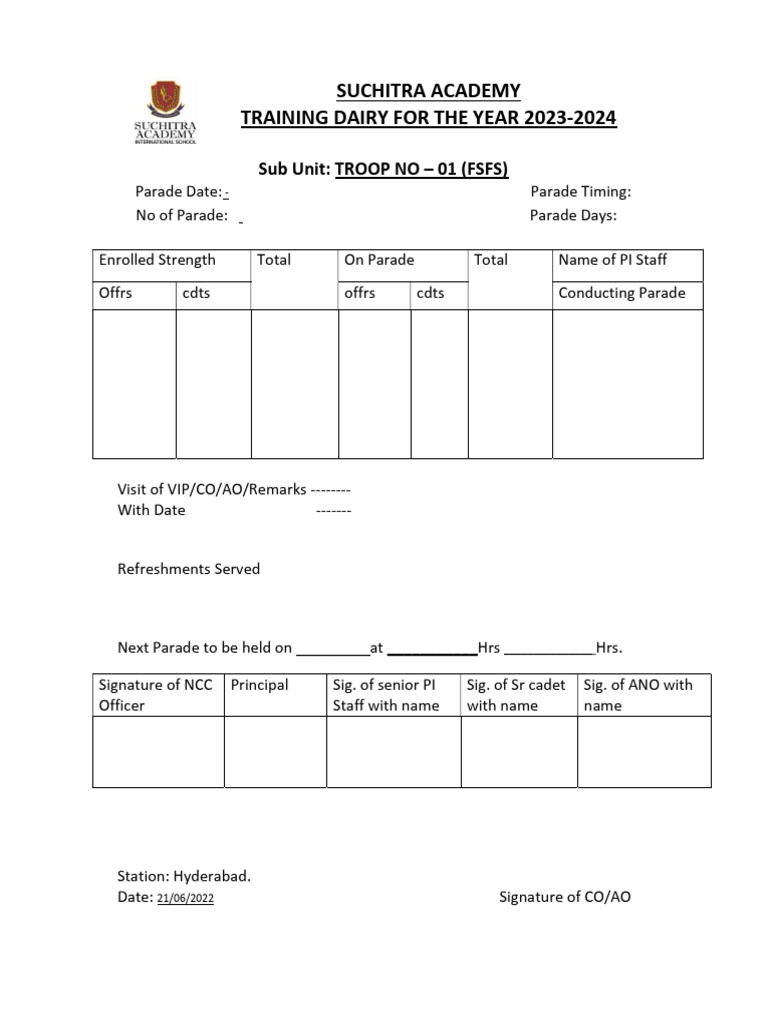 Training Dairy 29 | PDF