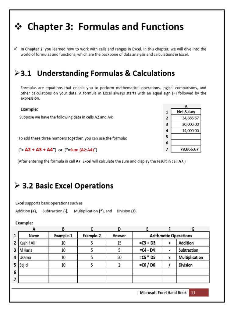 Excel Master Class Chap-4 | PDF | Formula | Microsoft Excel
