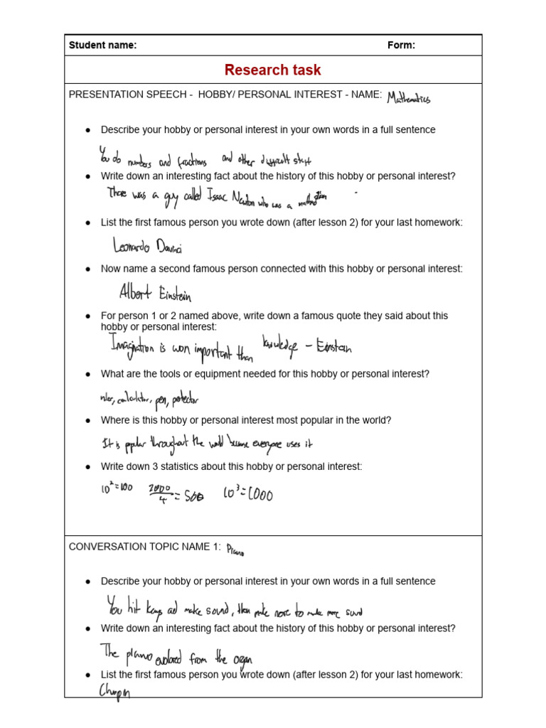 Copy of LAMDA Lesson 3 - Further research homework proforma | PDF