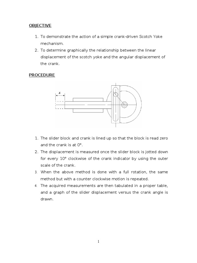 Scotch Yoke Mechanism Analysis | PDF | Angle | Engines