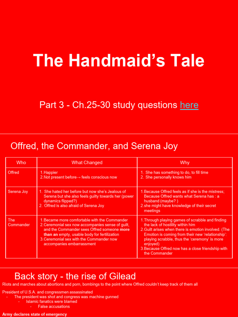 The Handmaid’ Tale - Part 3 (Ch.25-30) | PDF