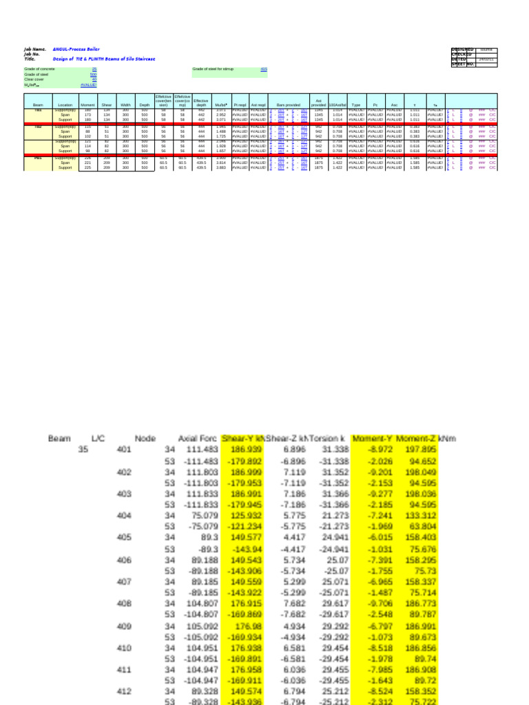 Silo Staircase Beam Design Report | PDF