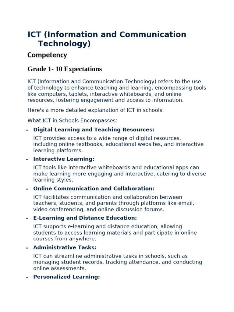 ICT Competency Expectations for Grades 1-10 | PDF | Window (Computing ...