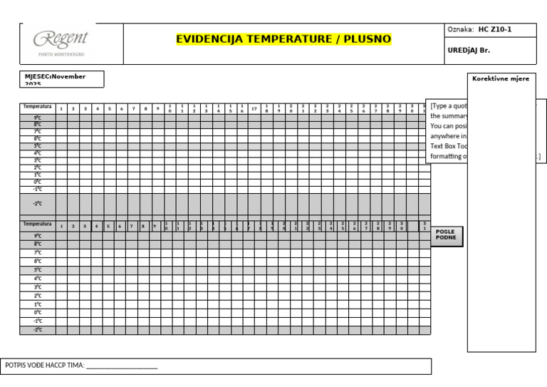 Hc z 10-1 Pracenje Temperature Plusno š | PDF