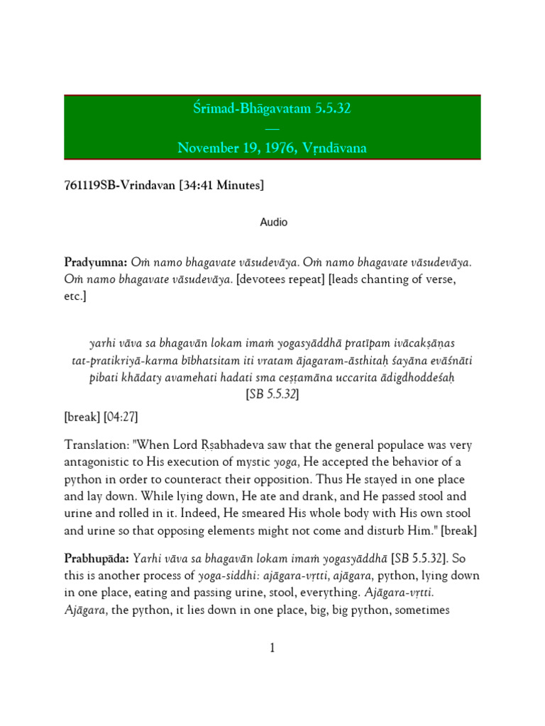 761119SB-Vrindavan__SB 5.5.32 | PDF | Bhagavan | Indian Religions