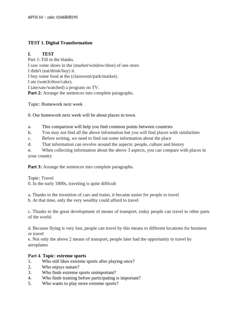 Test 1 - Reading - Digital Transformation | PDF | Computer Security ...