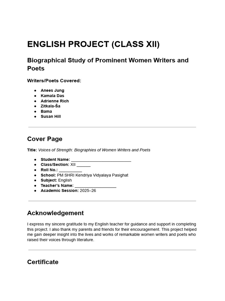 English Project (Class Xii) | PDF | Feminism | Gender Studies
