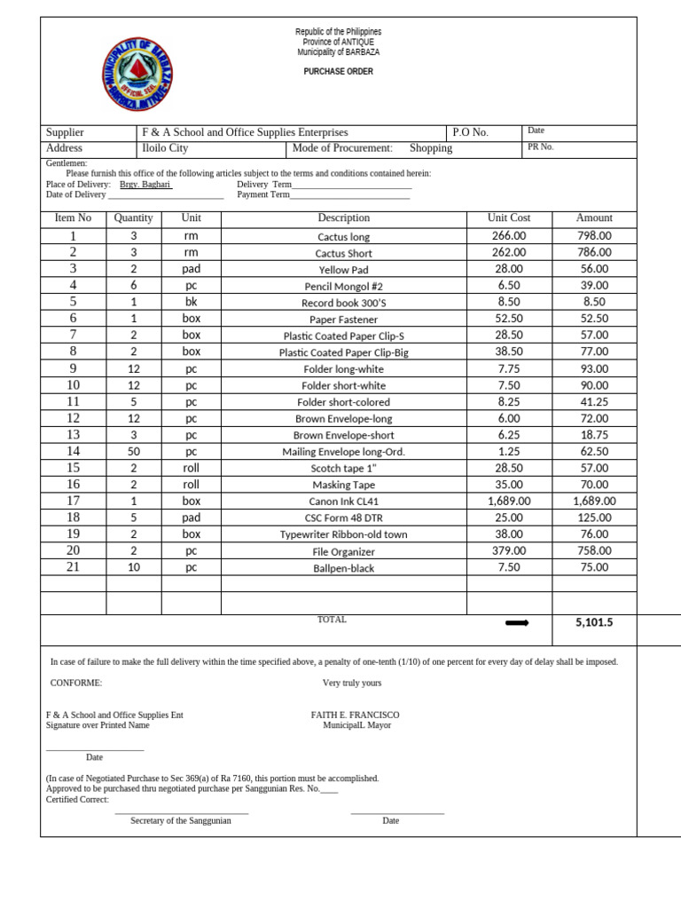Purchase Order-3rd Agr. | PDF | Office Equipment