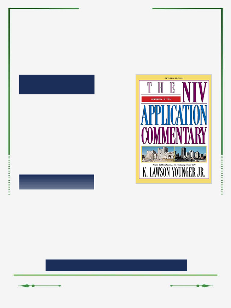 Judges Ruth Revised Edition The NIV Application Commentary Younger K ...