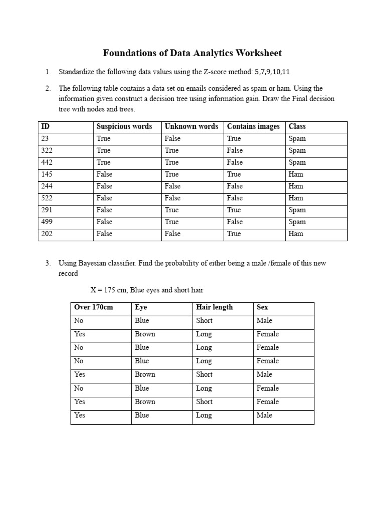 Data Analytics Techniques Worksheet | PDF | Statistics | Applied ...