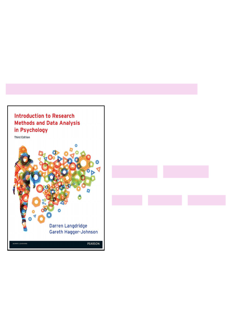 Introduction to Research Methods and Data Analysis in Psychology Third Edition all chapters ...
