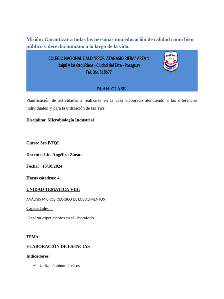 Pc24 2et Microbiologia-practica de Laboratorio-Informe Sobre Esencias | PDF