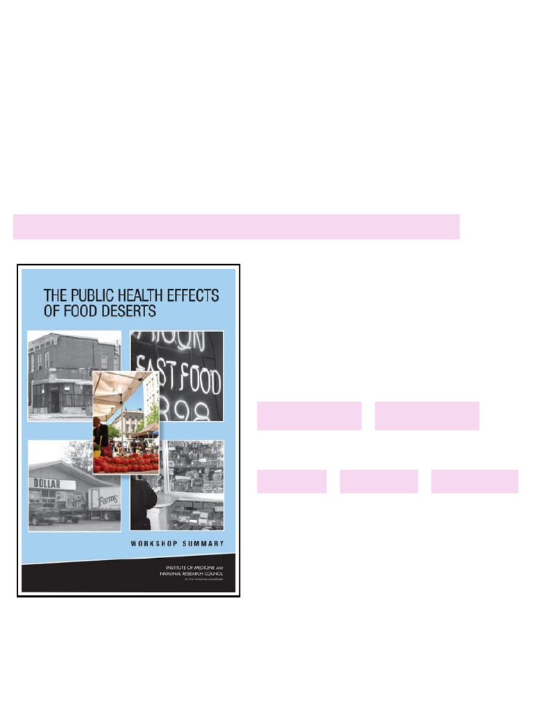 (Ebook) The Public Health Effects of Food Deserts: Workshop Summary by ...