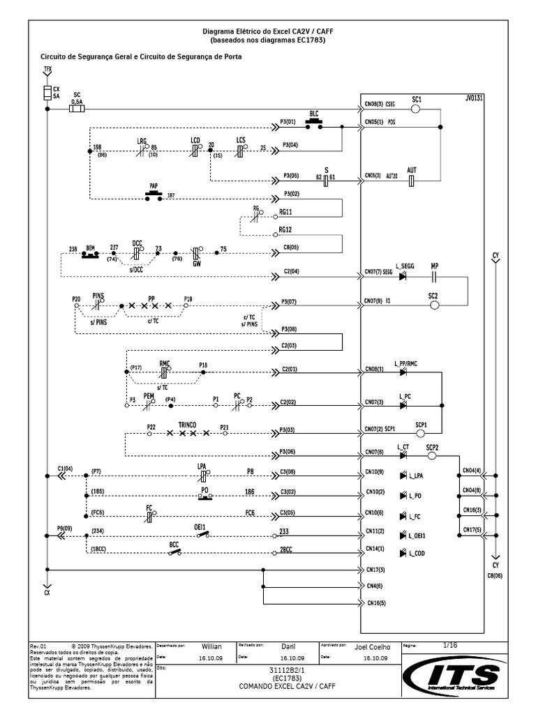 1 31112B2 Diagrama Elétrico EXCEL CAFF | PDF | Relé | Engenharia Eletrônica