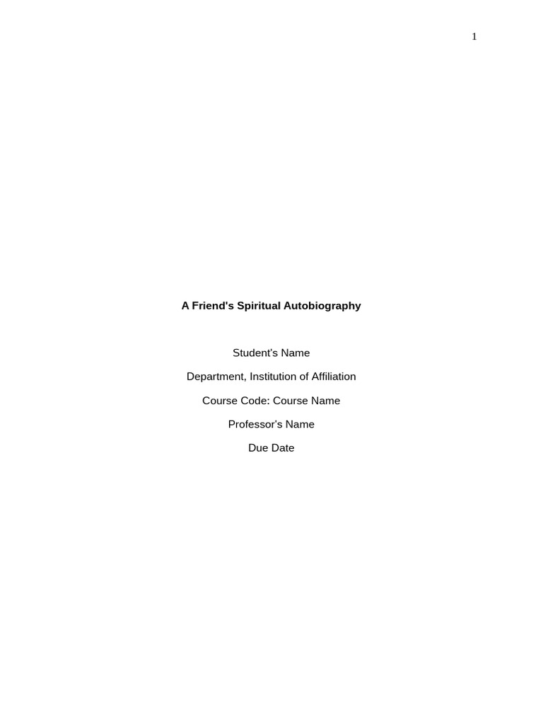Order 9268642 a Friends Spiritual Autobiography | PDF | Experience ...
