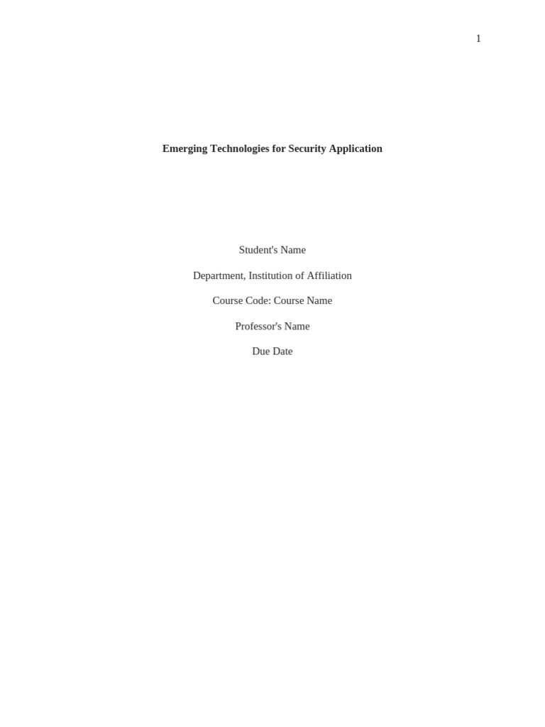 Emerging Technologies for Security Applicatio | PDF | Cbrn Defense ...