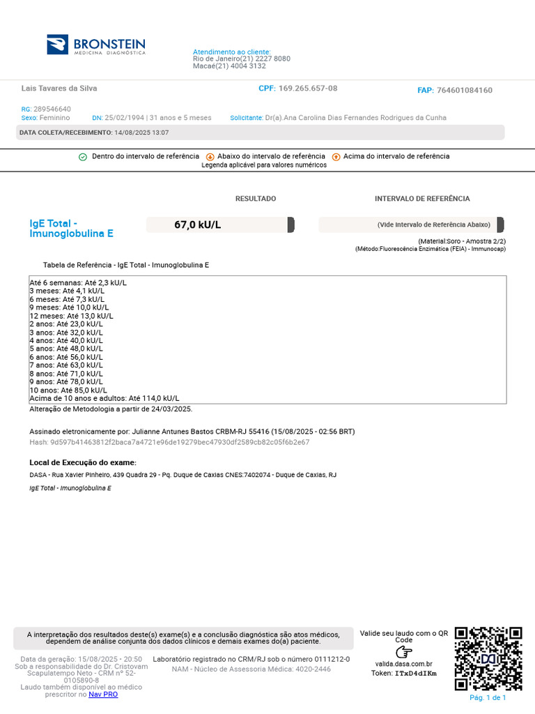 IgE, Total - Imunoglobulina E | PDF