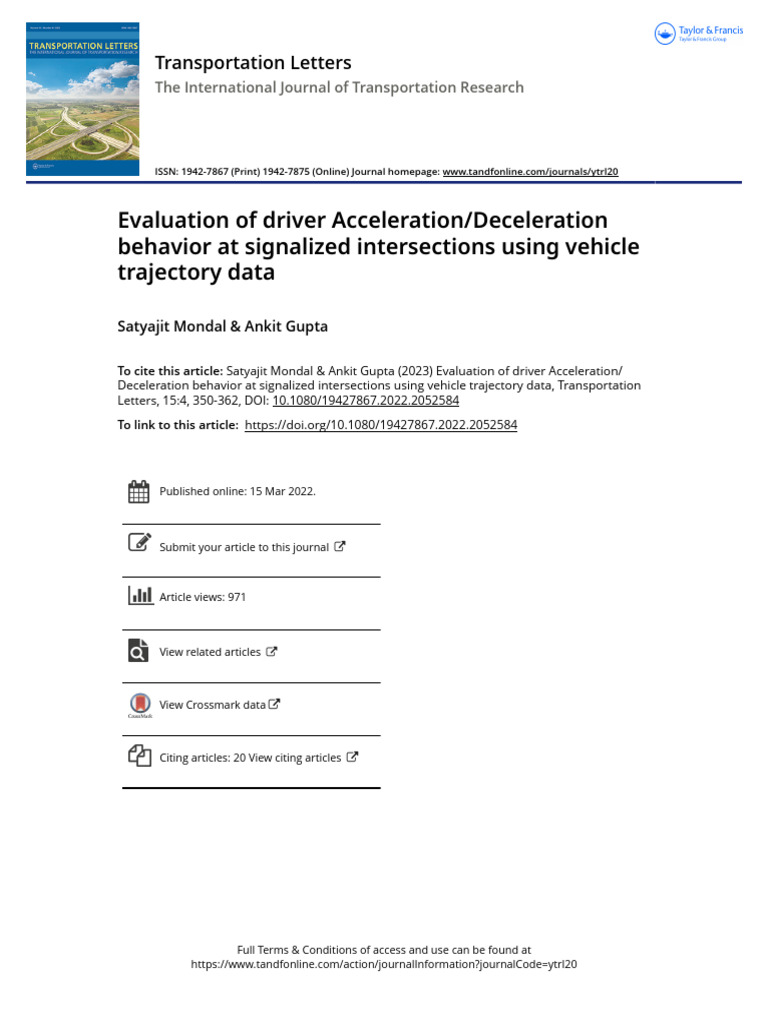Driver Behavior at Signalized Intersections | PDF | Errors And ...
