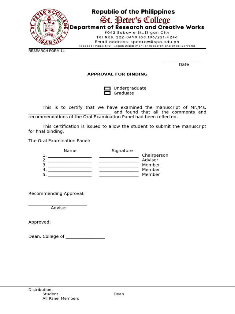 RESEARCH FORM 14 - Approval for Binding | PDF