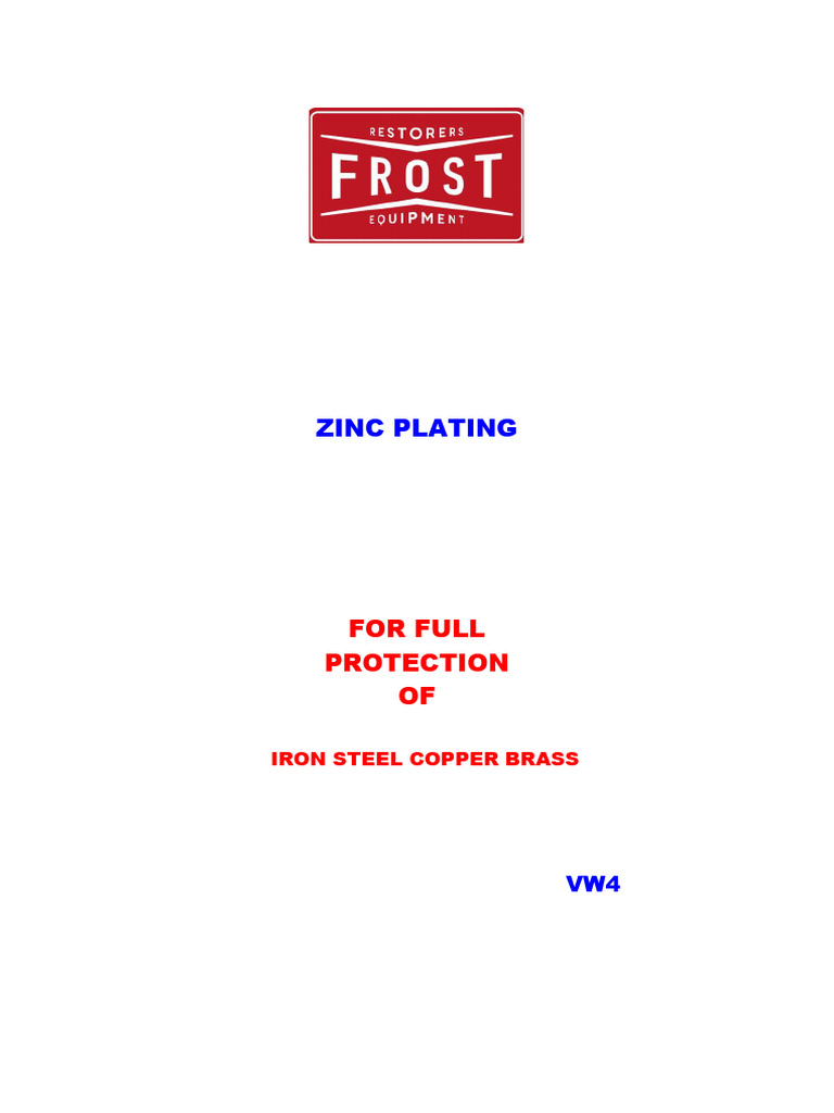Zinc Plating Process Guide | PDF | Anode | Cathode