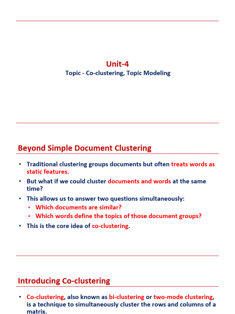 4_Co_Clustering_Topic_Modeling | PDF | Cluster Analysis | Matrix (Mathematics)