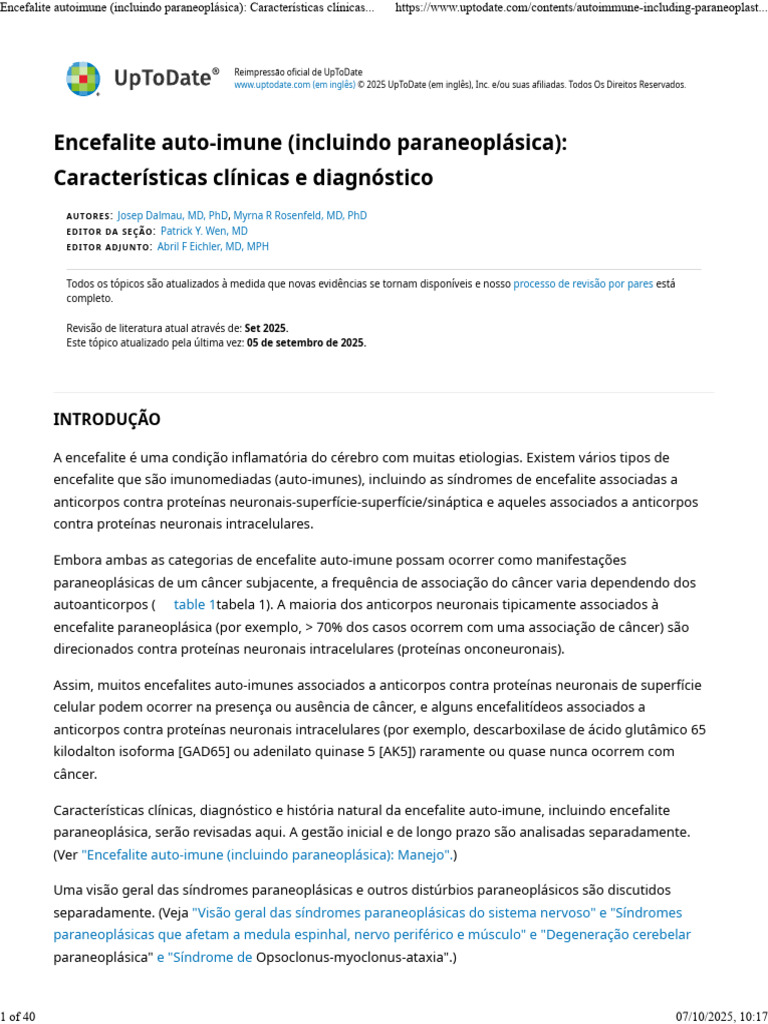 Encefalite Autoimune: Diagnóstico e Sintomas | PDF | Epilepsia ...