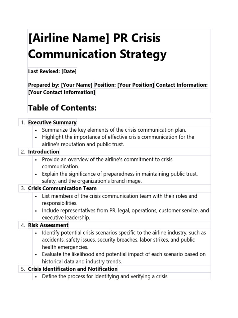 Lecture 13 Sample Crisis Comm Plan 28092025 091242pm | PDF ...