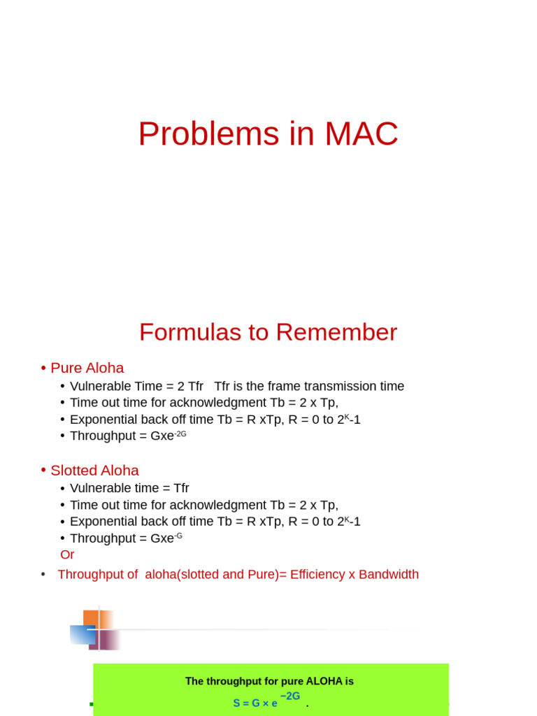 MAC Protocols: ALOHA & CSMA/CD Insights | PDF | Telecommunications ...