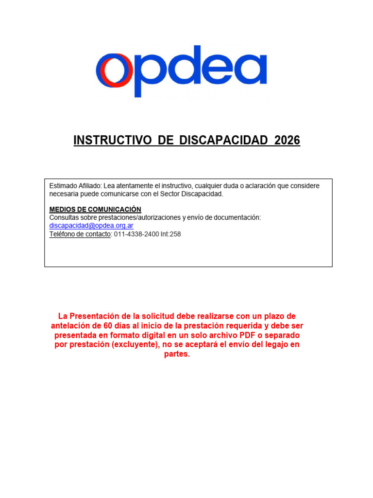 Instructivo Opdea 2026 | PDF | Evaluación | Escuelas
