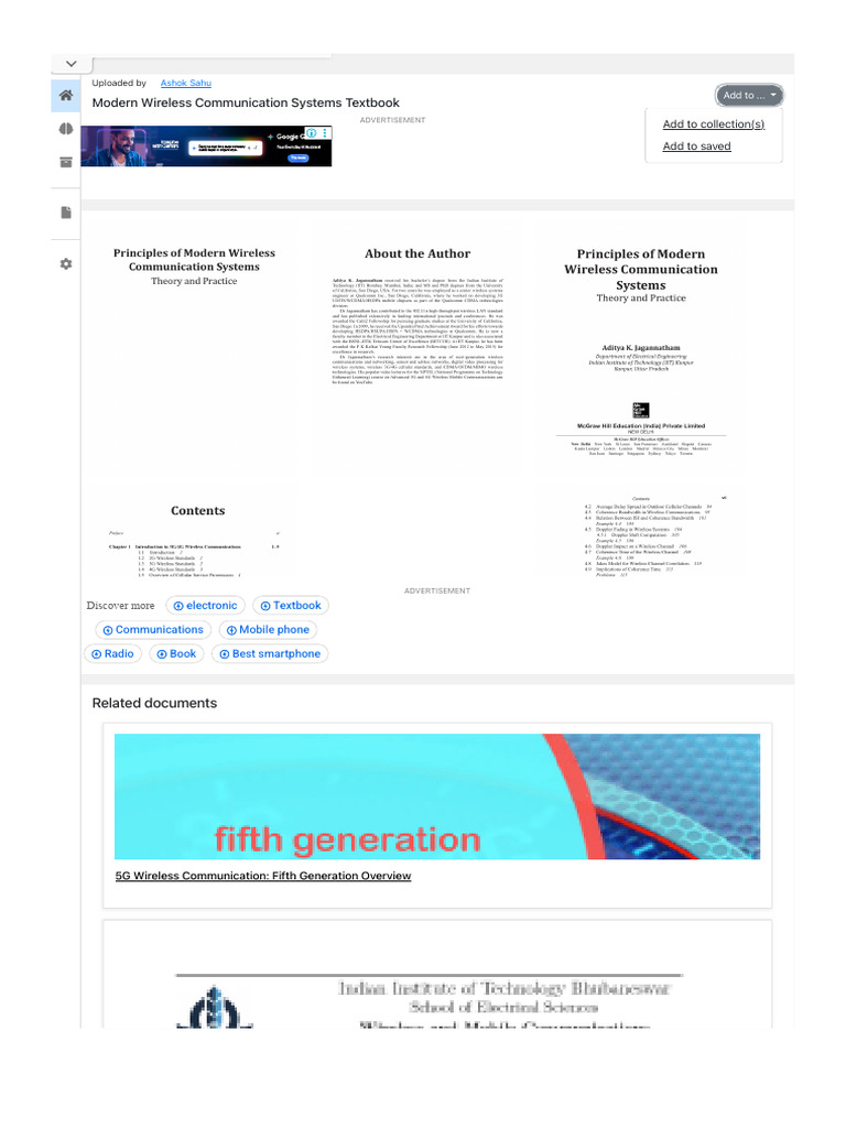 Modern Wireless Communication Systems Textbook | PDF