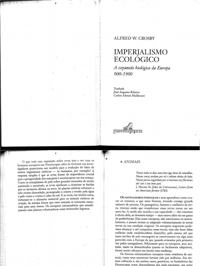 4 - Animais e doenças - Imperialismo ecológico - A expansão biológica ...