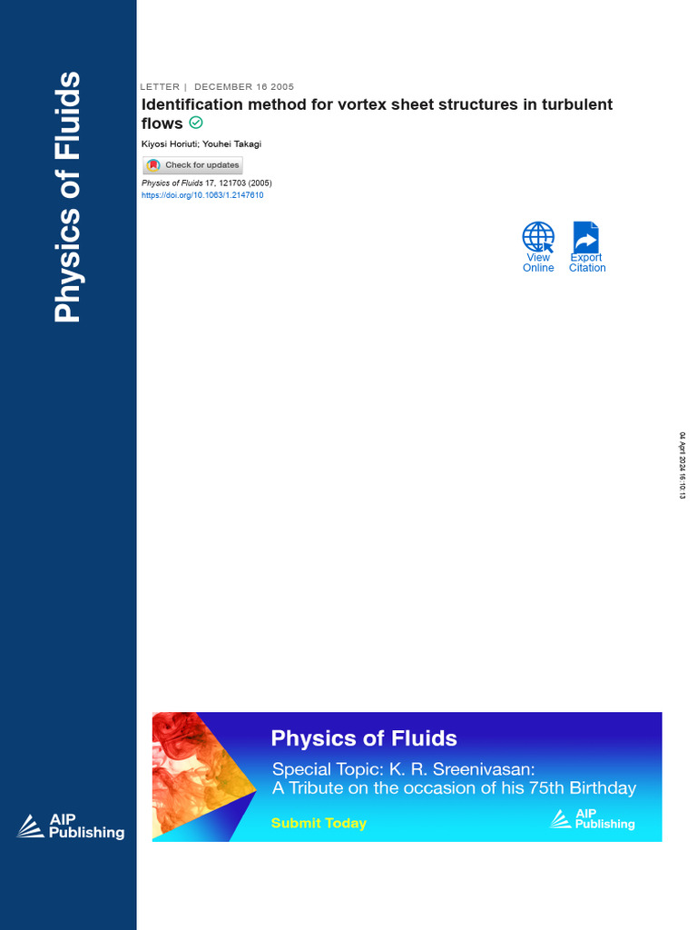 Horiuti - PoF (2005) - Identification Method For Vortex Sheet ...