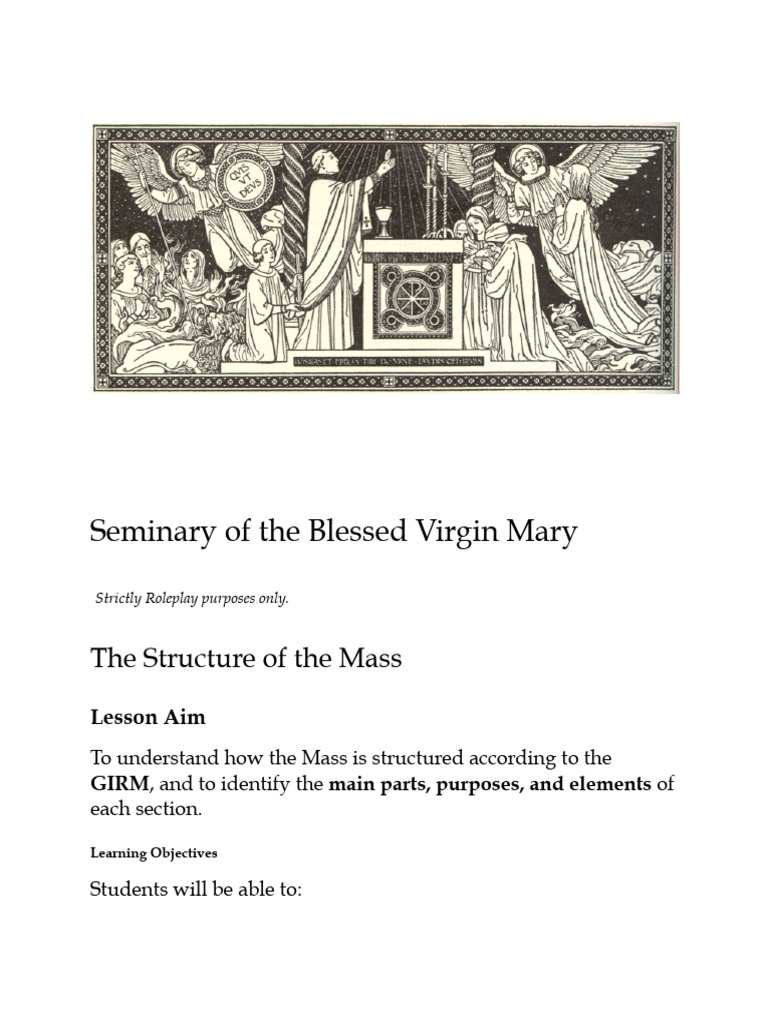 Structure of the Mass Explained | PDF | Mass (Liturgy) | Eucharist
